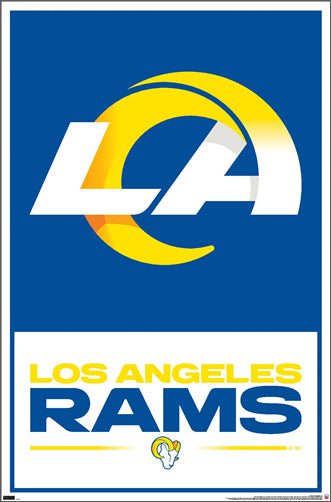 Los Angeles Rams NFL Football Official Team Helmet Logo Poster - Trend ...
