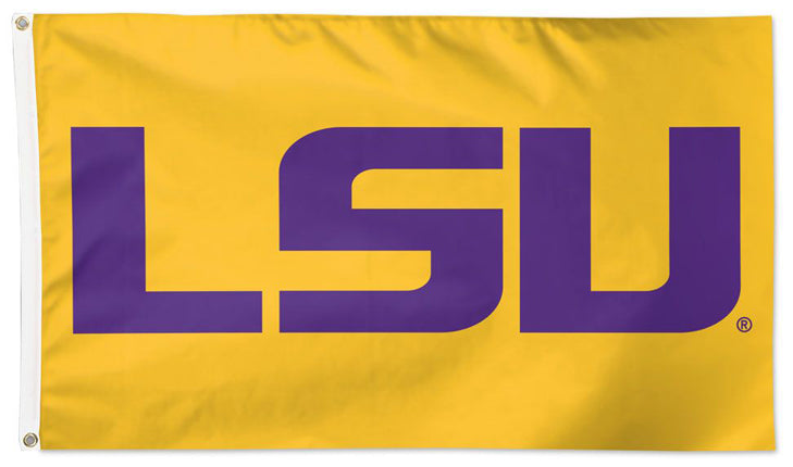 LSU Tigers Purple-On-Gold Official NCAA Deluxe-Edition 3'x5' Flag - Wi ...
