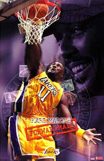 Karl Malone "Forward Mail" Los Angeles Lakers NBA Action Poster - Star ...