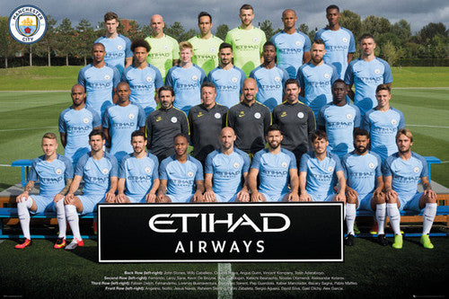 Manchester City FC Official Team Portait 2016/17 EPL Poster - GB Eye ...