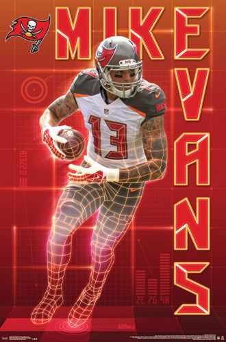 Mike Evans "The Perfect Receiver" Tampa Bay Bucs NFL Action Wall Poste ...