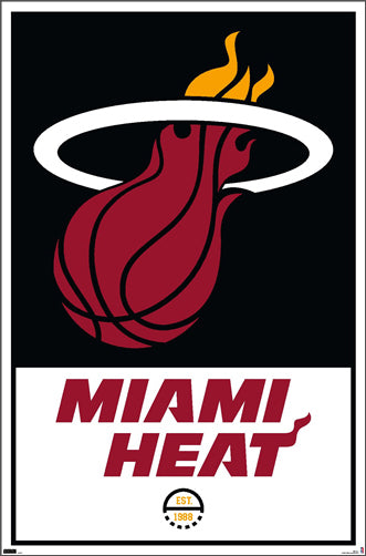 Miami Heat NBA Basketball Official Team Logo and Wordmark Poster - Cos ...