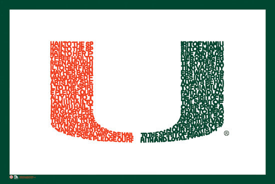 University of Miami Hurricanes Official NCAA Team Logo Poster - Trends ...