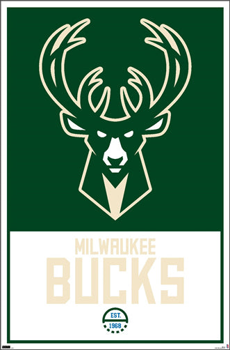 Milwaukee Bucks NBA Basketball Official Team Logo and Wordmark Poster ...