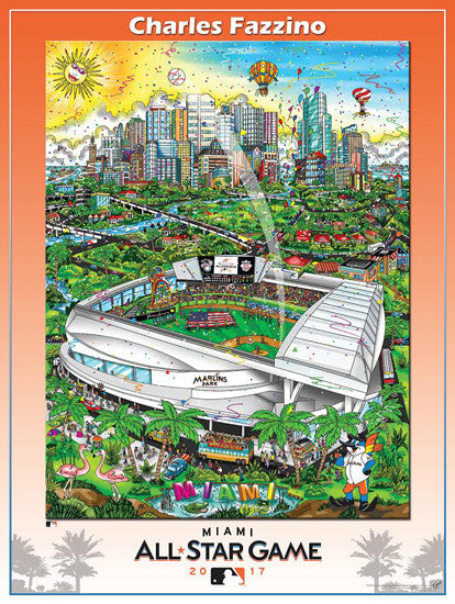 MLB All-Star Game 2017 (Miami) Official Commemorative Pop Art Poster b ...
