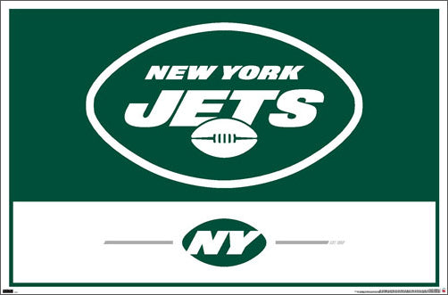 New York Jets Official NFL Football Team Logo Horizontal 22x34 Poster ...