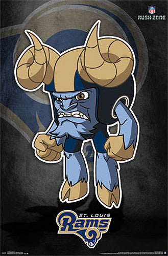 St. Louis Rams "Rusher" (NFL Rush Zone Character) Official Poster - Co ...
