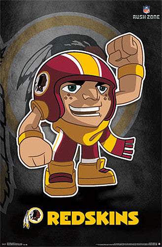 Washington Redskins "Rusher" (NFL Rush Zone Character) Official Poster ...