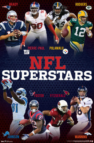 NFL Superstars 2012 Football Action Poster (8 Players) - Costacos ...