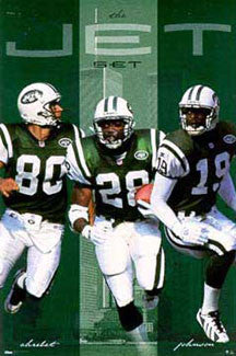 New York Jets "The Jet Set" (Chrebet, Martin, Johnson) Poster - Costac ...