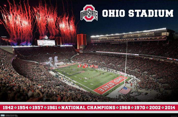 Ohio State Buckeyes "Game Time" Ohio Stadium Game Night Premium Wall P ...