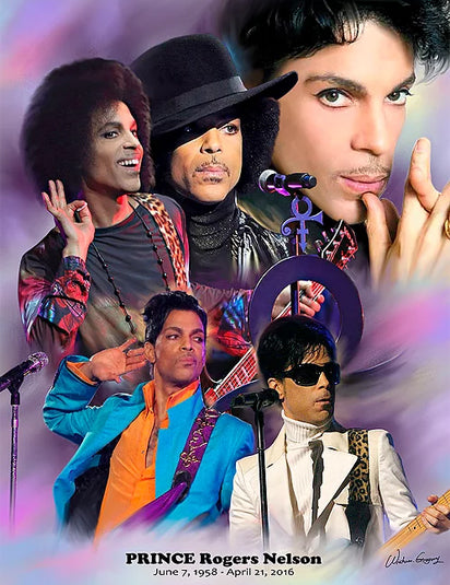 Prince Rogers Nelson (1958-2016) Music Career Art Collage Poster Print ...