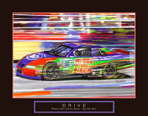 Stock Car Racing "Drive" Motivational Poster - Front Line – Sports ...