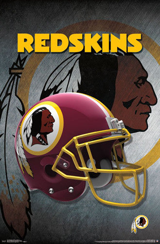 Washington Redskins Official NFL Football Team Helmet Logo Poster - Tr ...