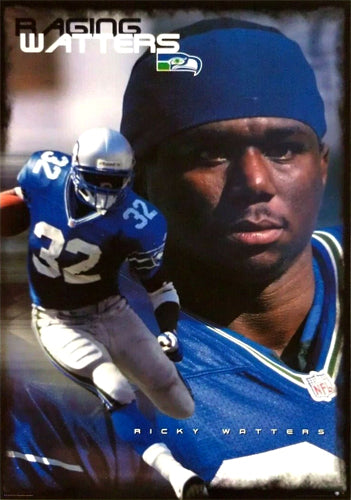 Ricky Watters "Raging Watters" Seattle Seahawks NFL Action Poster - Co ...