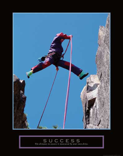 Rock Climbing "Success" Motivational Poster - Front Line – Sports ...