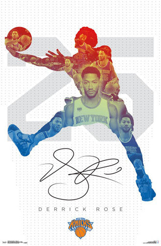Derrick Rose "Signature 25" New York Knicks NBA Action Wall Poster - T ...