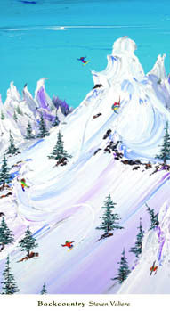 Skiing "Backcounrty" Art Print Poster by Steven Valiere - Bruce McGaw ...