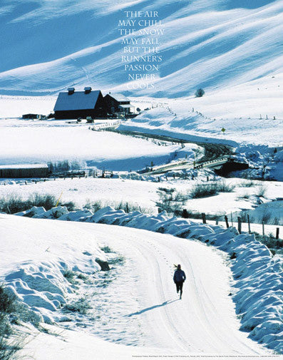 Runner's Passion (Winter Road) Motivational Running Poster – Sports ...