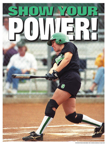 Girls Softball "Show Your Power" Motivational Poster - Fitnus – Sports ...