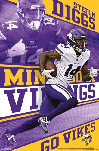 Stefon Diggs "Trailblazer" Minnesota Vikings NFL Action Poster - Trend ...