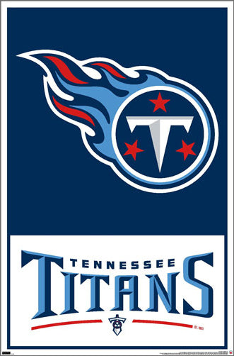 Tennessee Titans Official NFL Football Team Logo and Wordmark Poster ...
