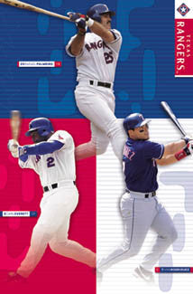 Texas Rangers "Three Stars" Poster (Pudge, Palmiero, Everett) - Costac ...