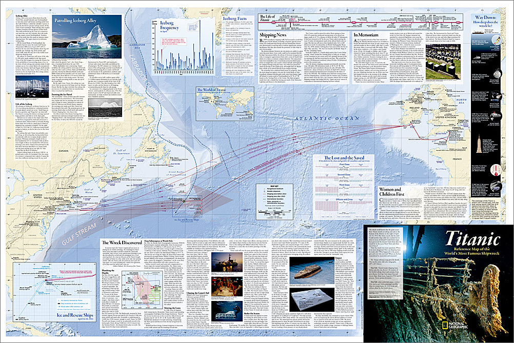The Titanic National Geographic 26x39 History Wall Map 2-Sided Poster ...