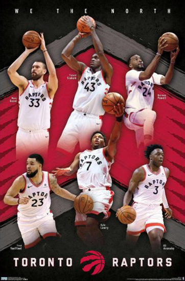 Toronto Raptors "Super Six" Poster (Pascal Siakam, Lowry, Gasol, Van V ...