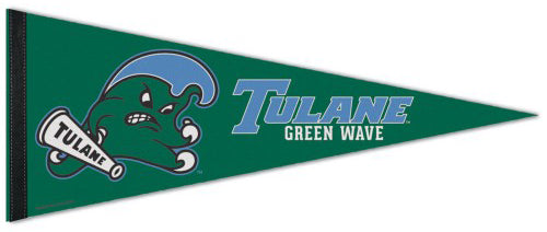 Tulane Green Wave "Angry Wave" Logo NCAA Premium Felt Collector's Penn ...