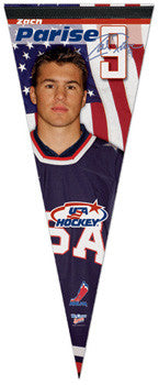 Zach Parise Team USA 2010 Premium Felt Collector's Pennant – Sports ...