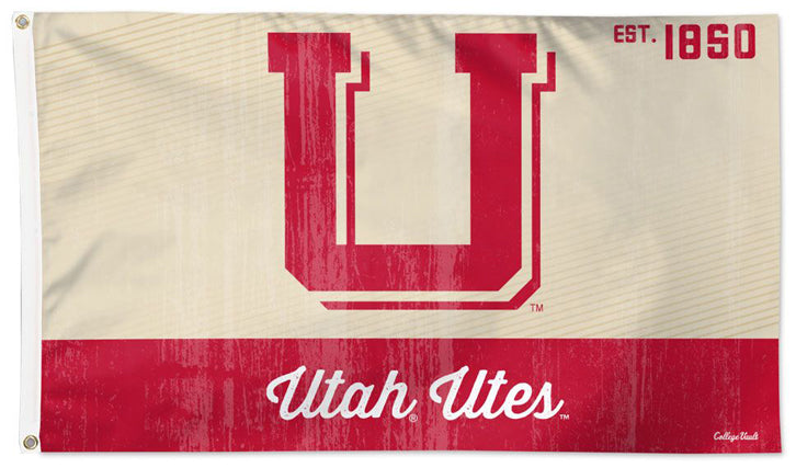 Utah Utes Retro-1950s-Style NCAA College Vault Deluxe-Edition 3'x5' Fl ...