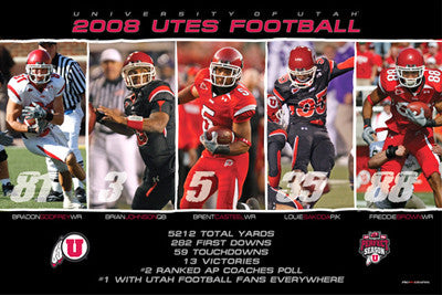 Utah Football 2008 Perfect Season 5-Player Commemorative Poster ...