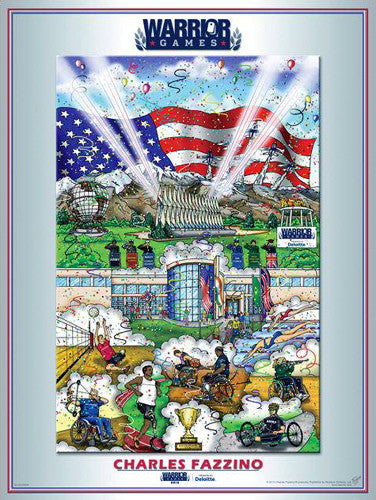 US Military Warrior Games 2013 Official Event Poster by Charles Fazzino ...